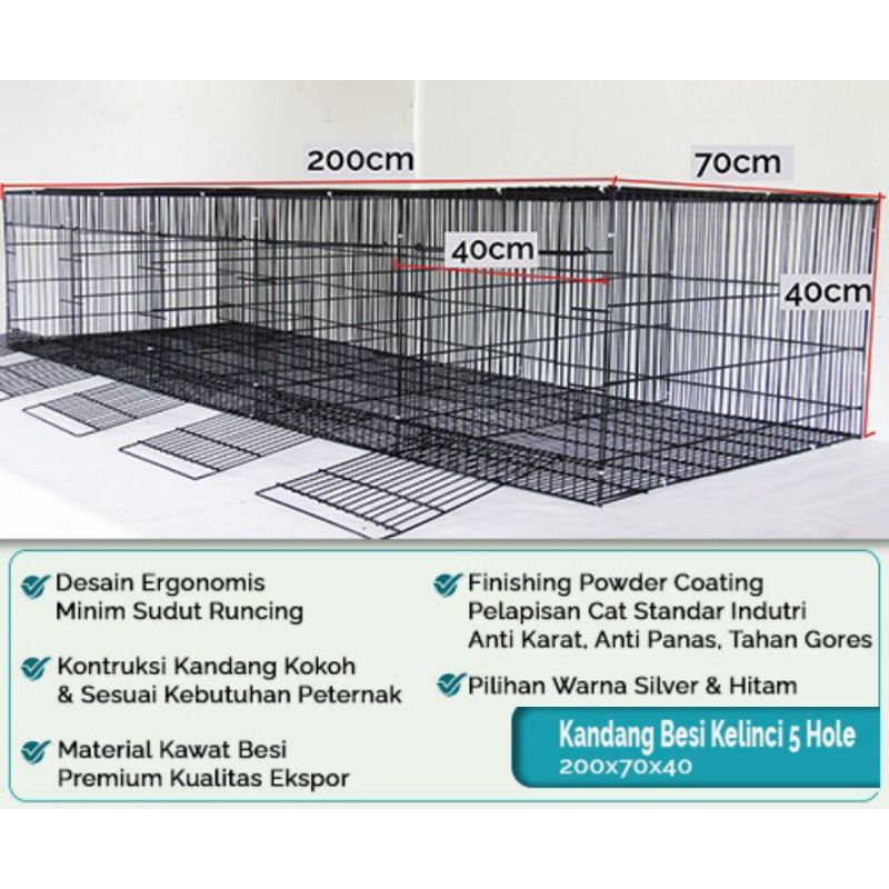 Jual Kandang Kelinci Galvanis 5 Hole | Shopee Indonesia