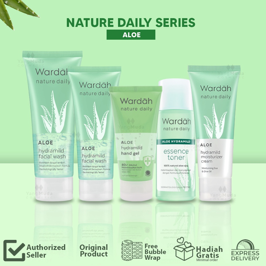 Jual WARDAH Nature Daily Aloe Series | Facial Wash Moisturizer ...