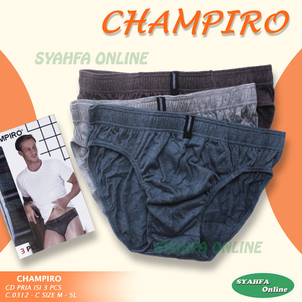 Jual [ 3 Pcs ]CD CHAMPIRO C.0312.C Celana dalam pria karet kerut ...