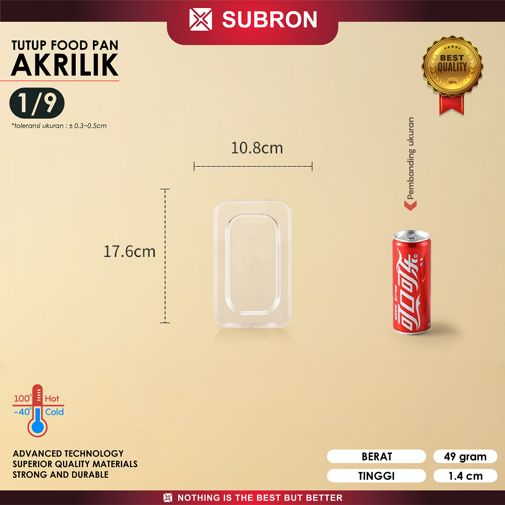 Jual SUBRON Tutup Gastronom Food Pan Akrilik 1/9 Wadah Penyimpanan ...