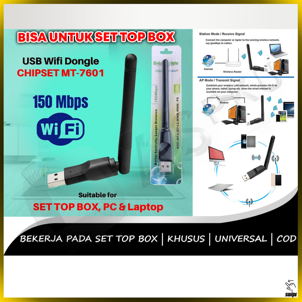 Jual STB Wifi Receiver Set Top Box USB Dongle Adaptor Antena Penangkap Sinyal Hotspot Komputer ...