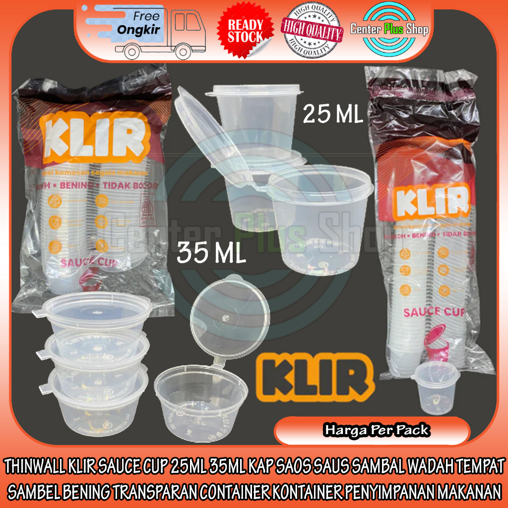 Jual SAUCE CUP 25ML 35ML THINWALL KLIR KAP SAOS SAUS SAMBAL WADAH ...