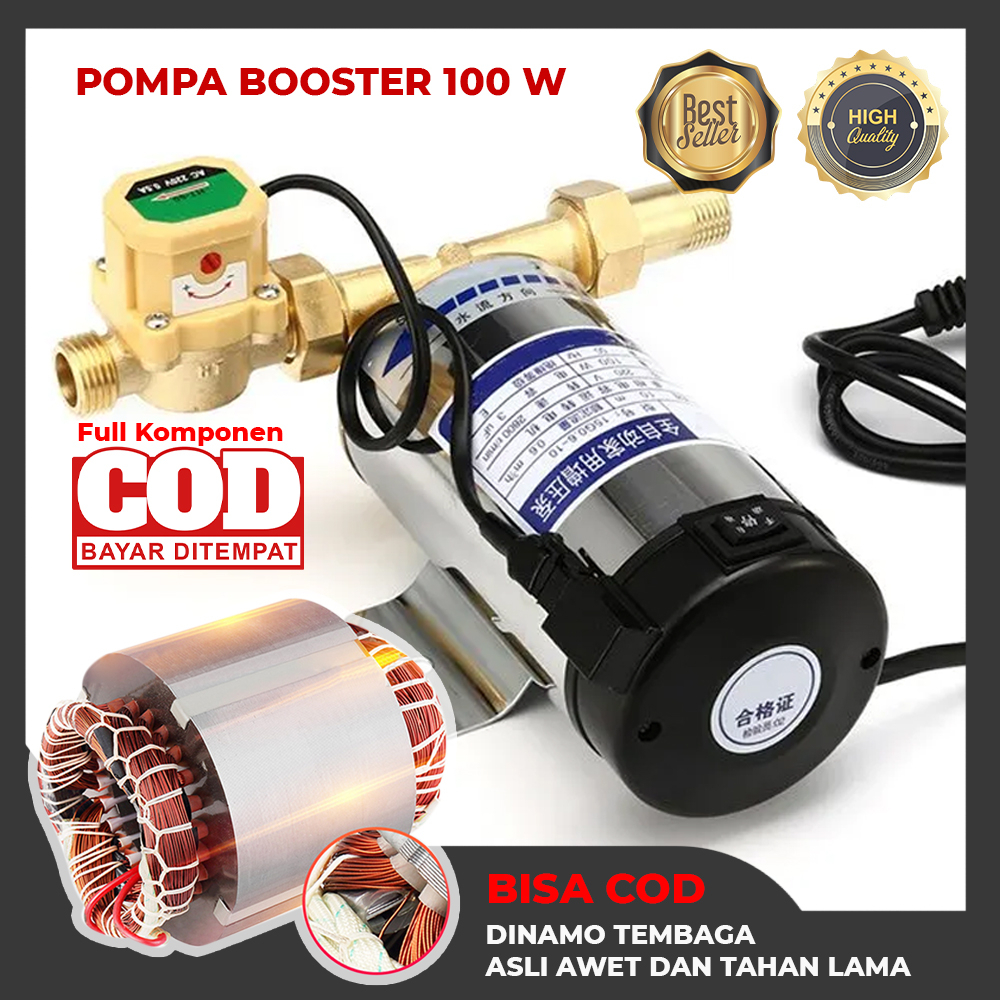 Jual [BISA COD] Pompa Booster Air Electric 100 Watt Bahan Tembaga Asli ...
