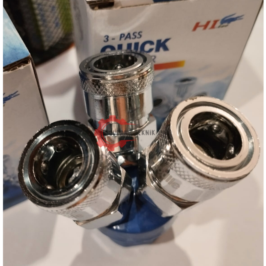 Jual HI TEC 3 - Pass Quick Coupler 1/4" / Coupler 3 Cabang 1/4 Inch HI ...