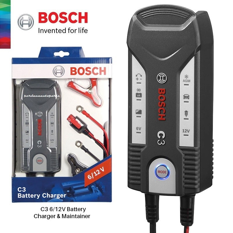 Jual BOSCH C3 Battery Charger 6V / 12V Original, Alat Cas Aki Asli ...