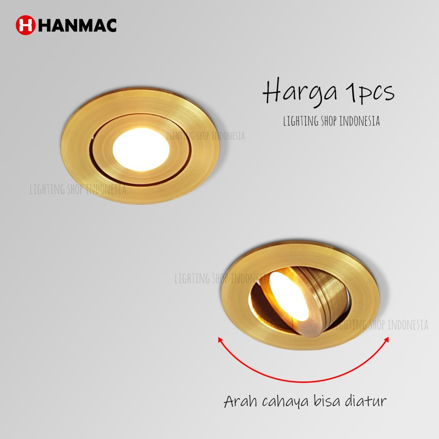Jual lampu downlight led mini 1.5w spot light sorot focus plafon gold ...