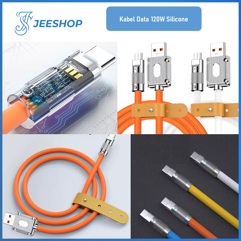Jual Kabel Data Silicone 120W Kabel Data Kuat Tahan Lama Fast Charging ...