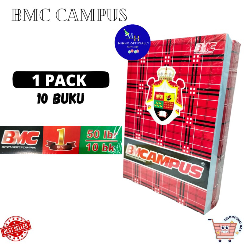 Jual BUKU TULIS BMC CAMPUS 50 LEMBAR(1 pak isi 10 Buku)-PACK | Shopee ...
