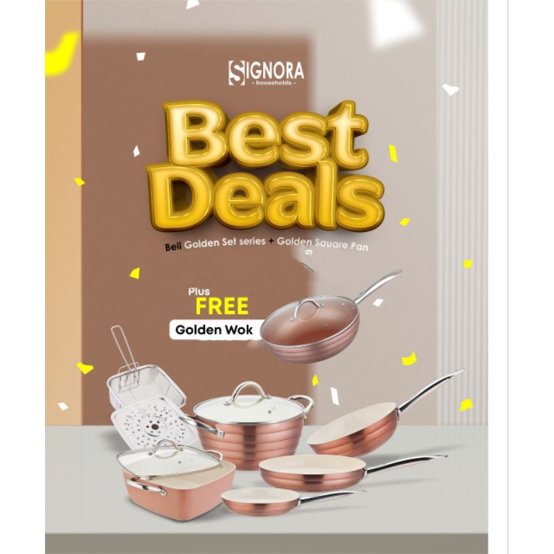 Jual Paket Golden Series Set Signora/Golden Square Pan/Golden Set ...