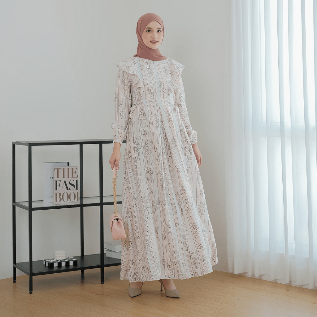 Jual Le Khari Swara Dress Busui Bahan Maksmara Lux Gamis Busui Size S ...