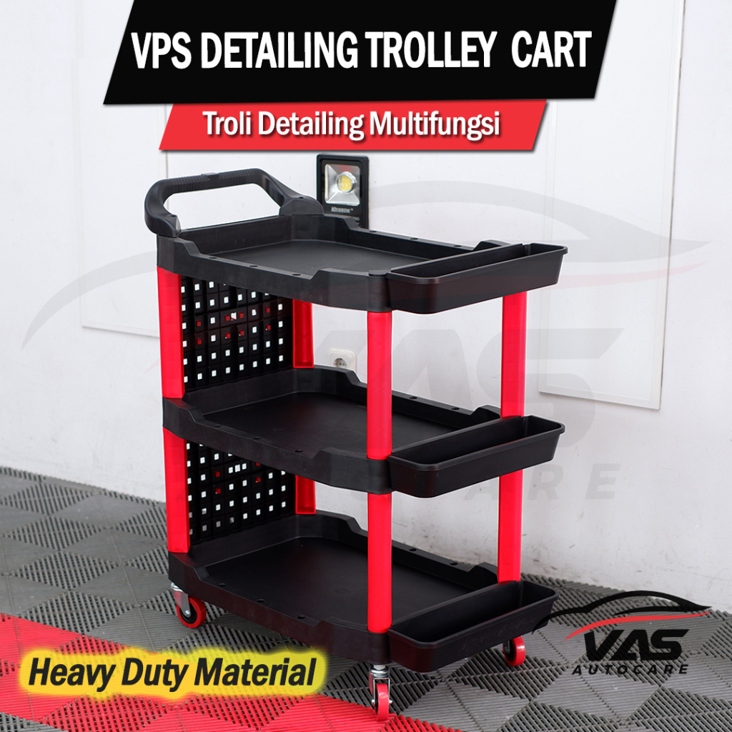 Jual VPS Detailing Trolley Cart Multifunction Troli Rak Meja Heavy Duty ...