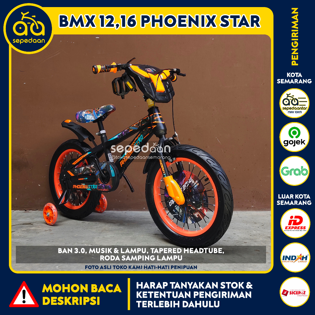 Jual Sepeda Anak BMX 12", 16" PHOENIX STAR - 3.0 1 (CARGO) | Shopee ...