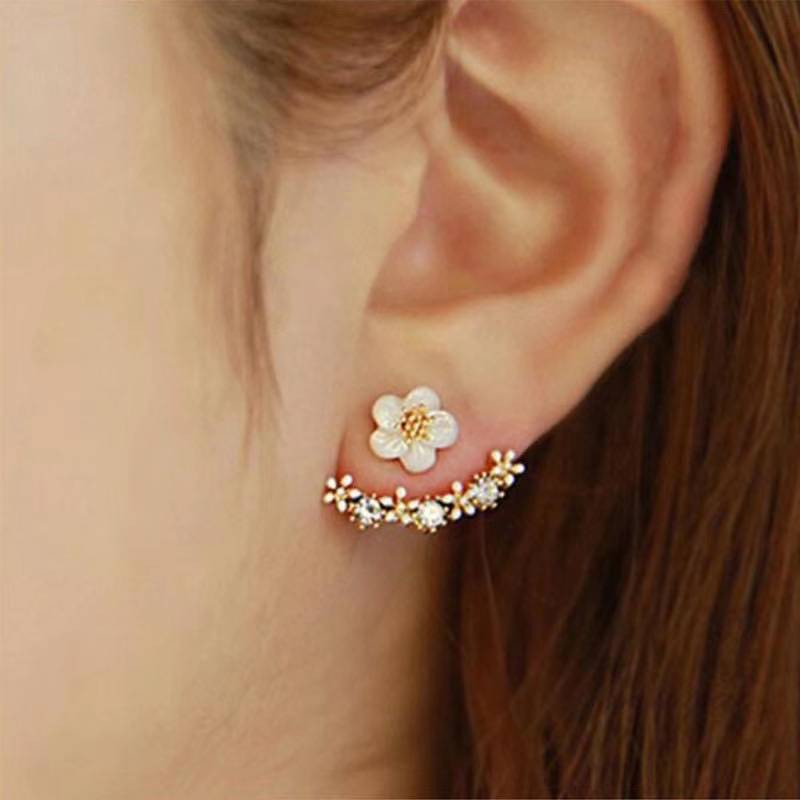 Jual BUNGA Anting Wanita Tusuk motif Bunga Garis model korea | Shopee ...