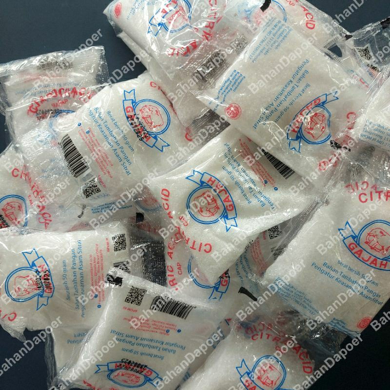 Jual (Sachet 50 gram) Asam Sitrun / Citrun / Citric Acid Cap Gajah Food ...