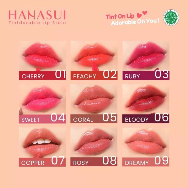 Jual Tintdorable Lip Stain 3.5g/Liptint Hanasui | Shopee Indonesia
