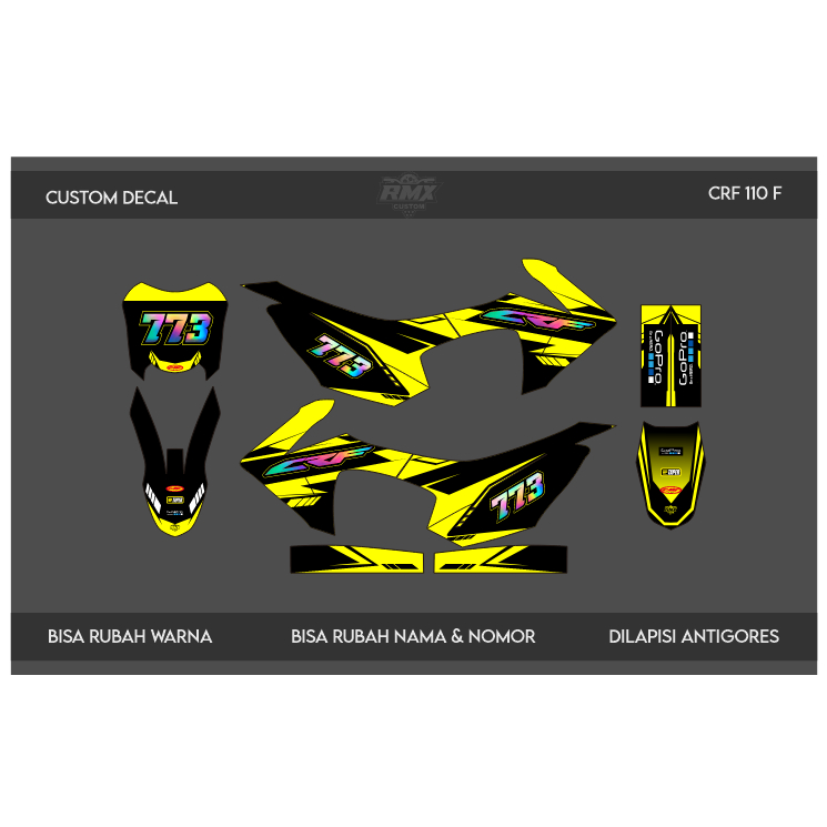 Jual DECAL STICKER CRF 110 (012) DEKAL STIKER CRF F FULLBODY 2013 2014 ...