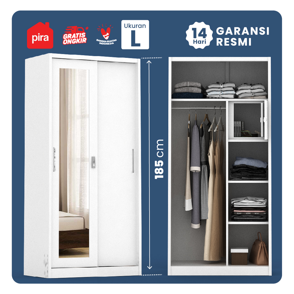 Jual Pira Metropolis - Steel 90 MWDSL Lemari Pakaian Besi Sliding ...