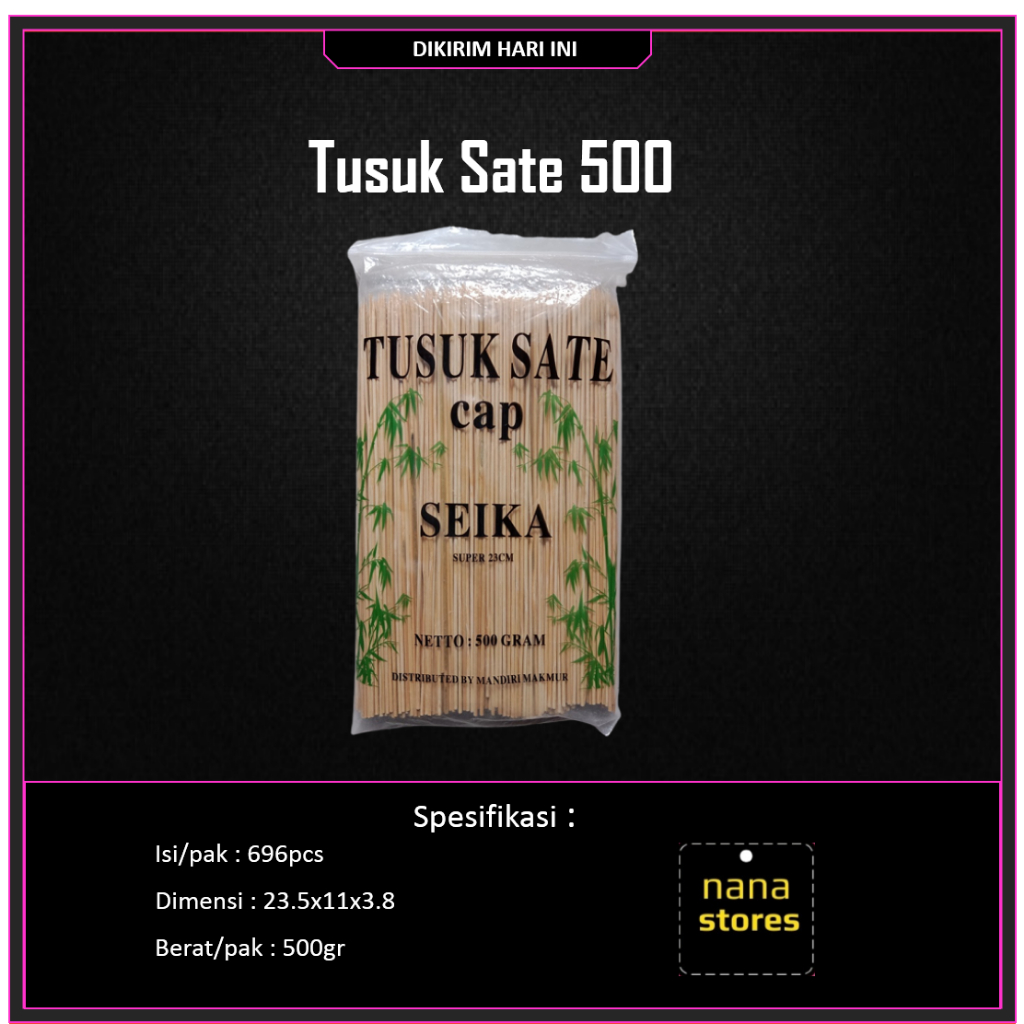 Jual Tusuk sate bambu tusuk sate kayu kualitas panjang 20 cm berat 480 ...