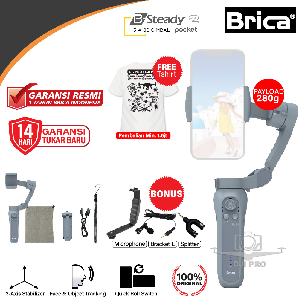 Jual Brica B-Steady PRO 3-Axis Gimbal Hp Smartphone Stabilizer ...