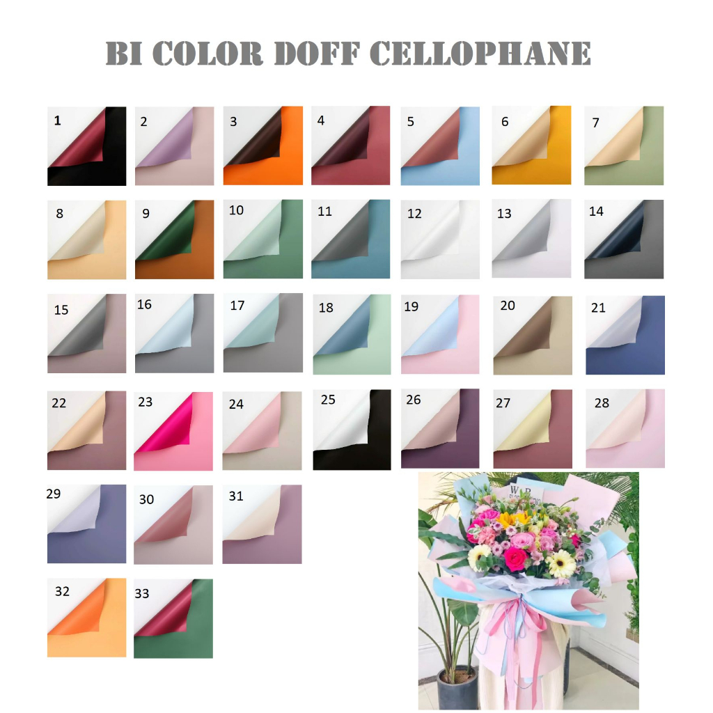 Jual ( Eceran ) Flower Wrapping Bi Color Doff / Kertas Buket | Shopee ...