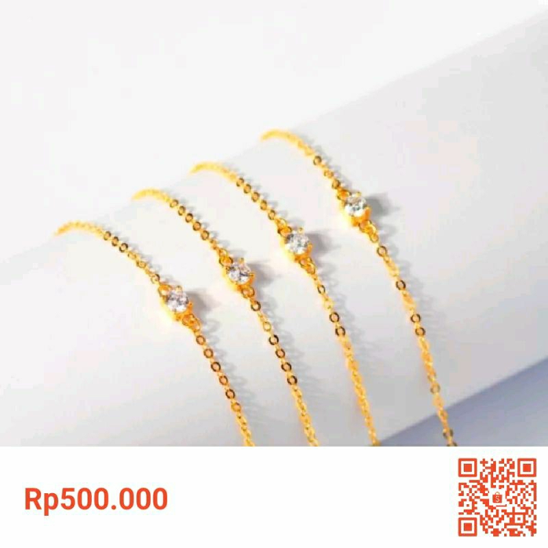Jual Gelang Emas Rantai New Fancy Solitaire - Toko Emas Gadjah | Shopee ...