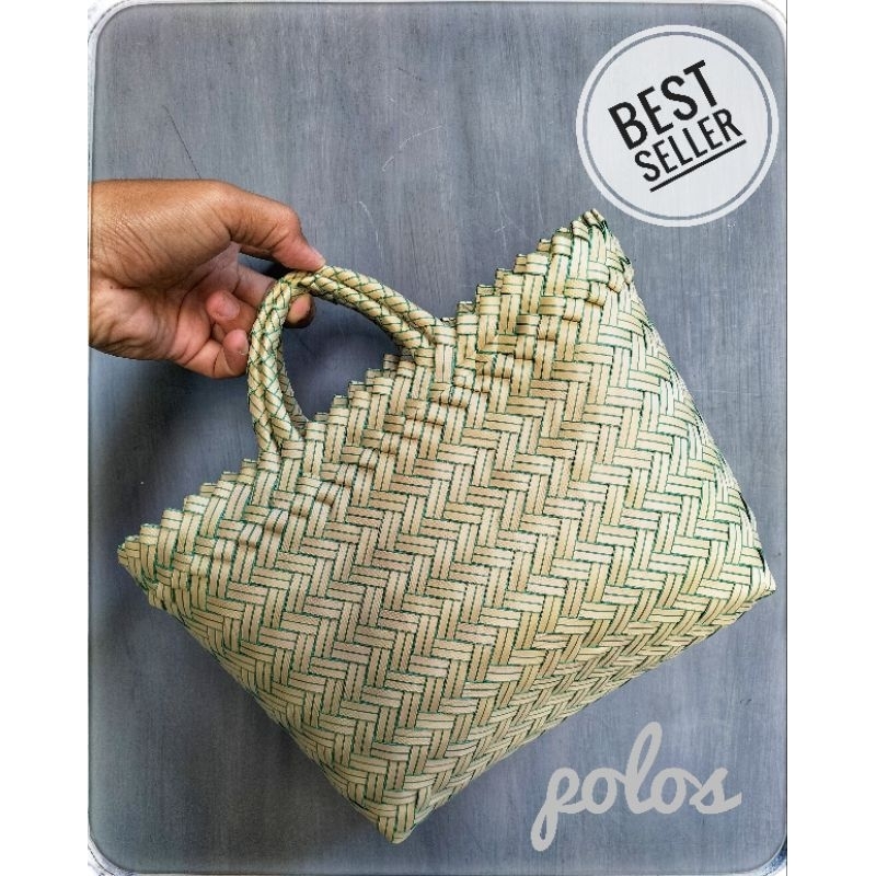 Jual tas anyaman plastik kecil polos 24cm | Shopee Indonesia