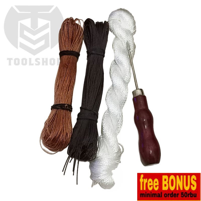 Jual Benang Sol Hitam Putih Coklat 75 meter + Jarum | Shopee Indonesia