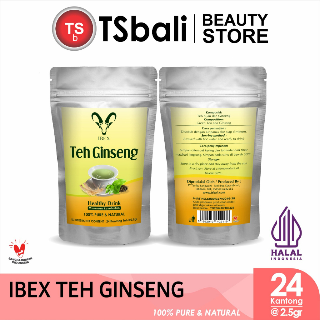 Jual IBEX - Ginseng Tea Minuman Kesehatan Teh Ginseng Pure & Natural 2.5gr x 24 Kantong | Shopee ...