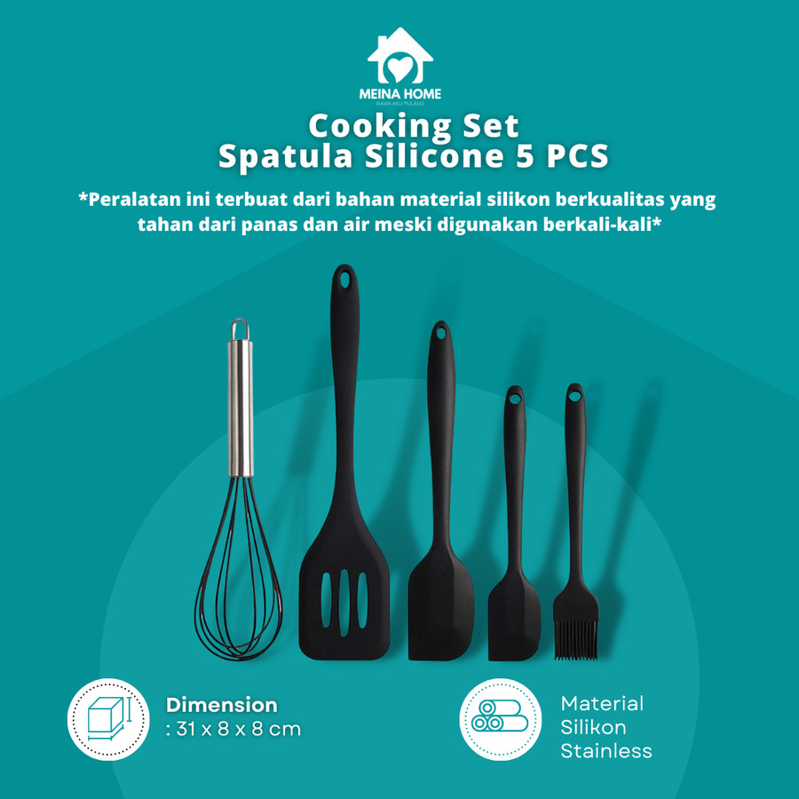 Jual ALAT MASAK 5 IN 1 SPATULA SILIKON SUTIL SILIKON TAHAN PANAS ...
