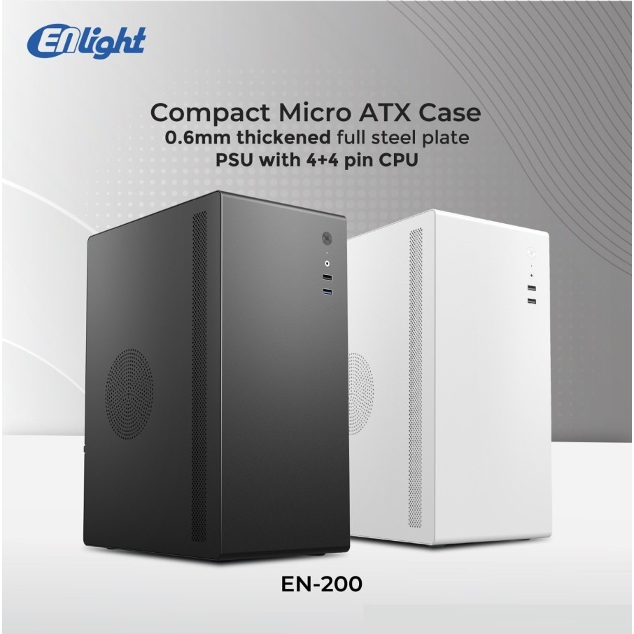 Jual PC Case Enlight EN-200 Micro ATX Include PSU 300Watt | Shopee ...