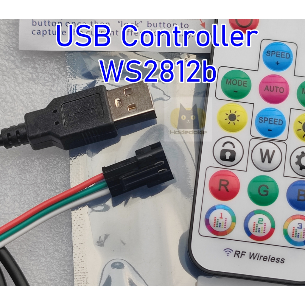 Jual YC22 USB Remote Controller WS2812b RGB led strip suara musik VU ...