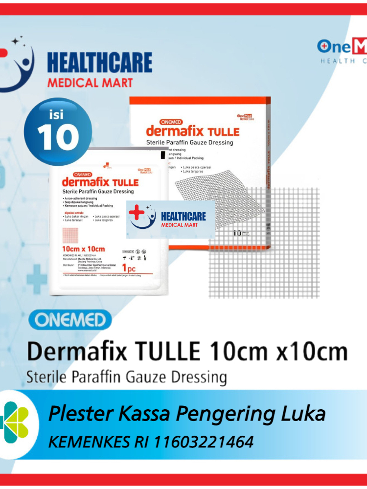 Jual Dermafix Tulle 10 x 10 Cm Paraffin Gauze Onemed Box Isi 10Pcs ...