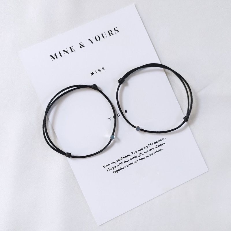 Jual [2 GELANG] gelang couple pasangan gelang simple bracelet cube ...