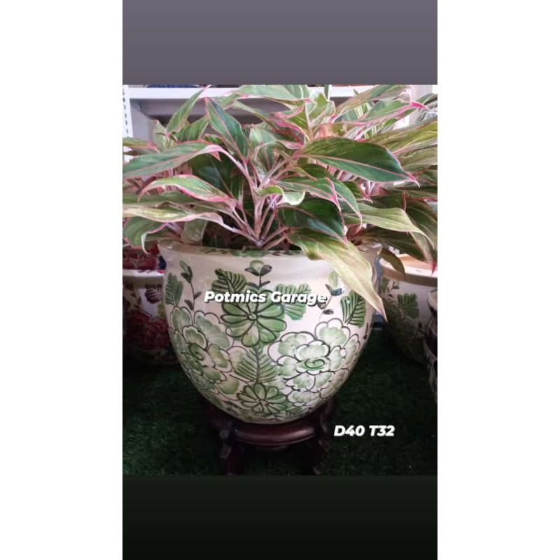 Jual Pot keramik besar biru putih / warna diameter 40 (harga Tertera ...