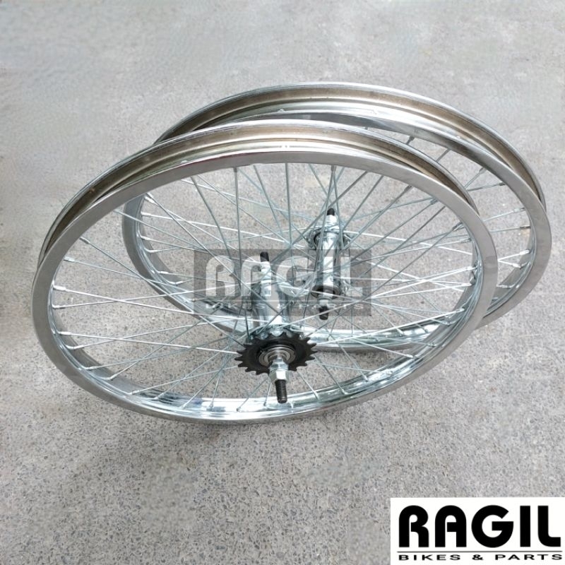 Jual WHEELSET SEPEDA 20 INCH UNITED REM TORPEDO BESI CHROME KROM VELG ...