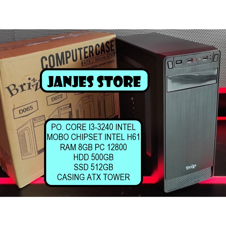 Jual PC CPU CORE I3-3240 RAM 8GB SSD 512GB - SSD 256GB - SSD 128GB ...