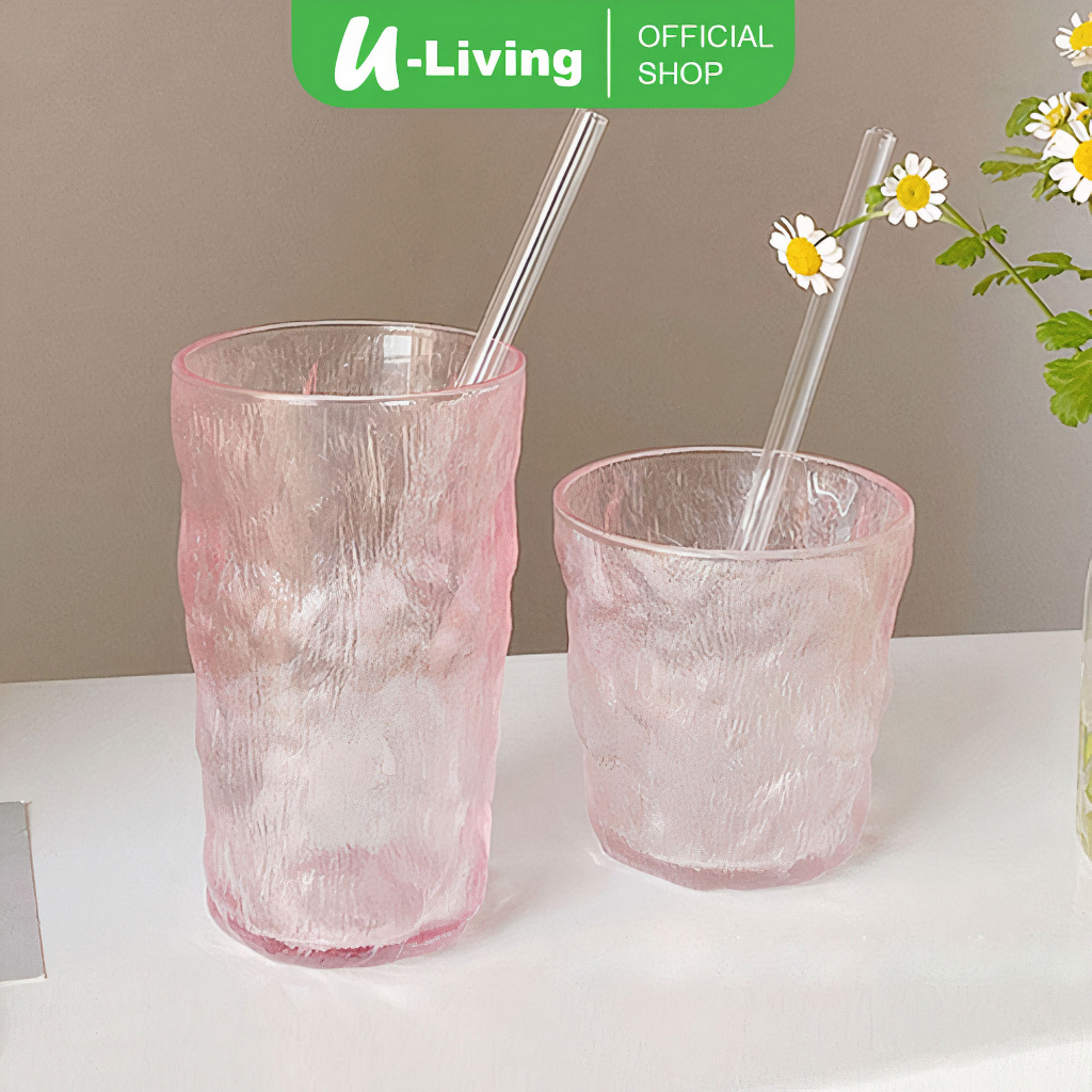 Jual U-Living Gelas Minum Gelas Kaca Ins Viral Gelas Cantik Cangkir ...