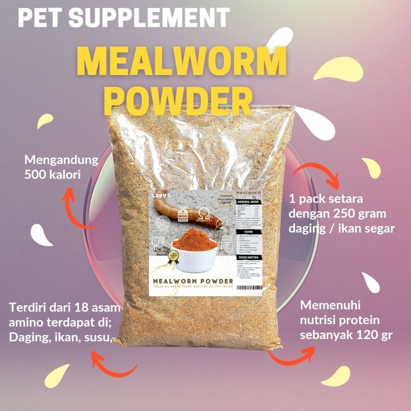 Jual Tepung Ulat Hongkong / Mealworm Insect Powder Kering Organic 1kg ...