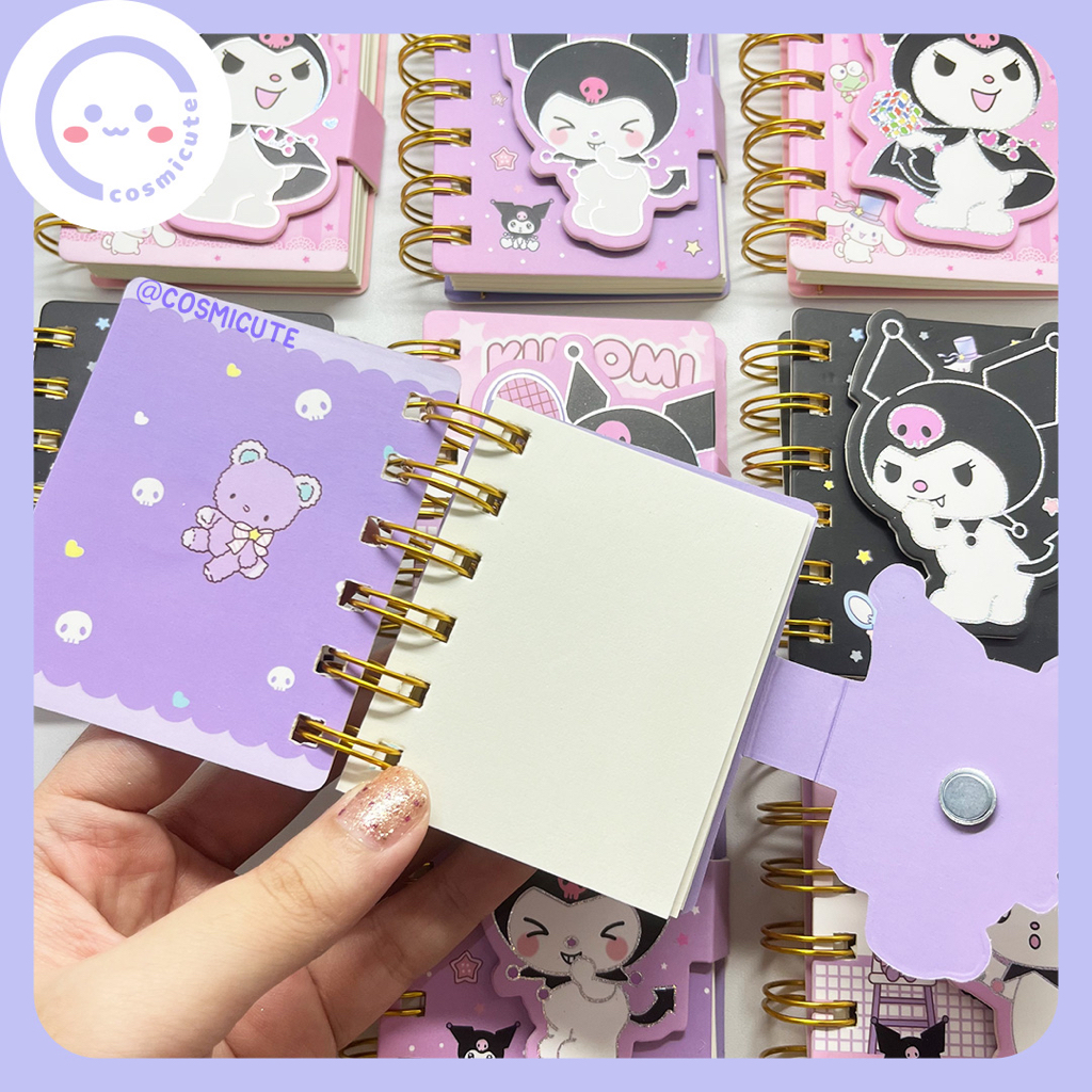 Jual Notes Mini Motif Kuromi / Notes Mini dengan klip magnet motif ...
