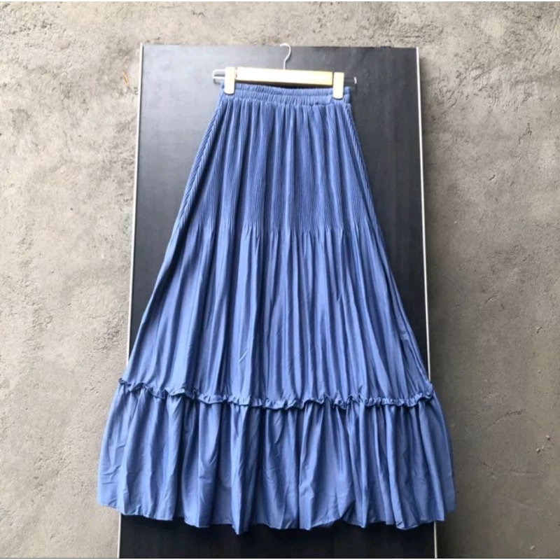 Jual SKIRT PLISKET CLARA / ROK PLISKET SUSUN TERBARU PREMIUM | Shopee ...