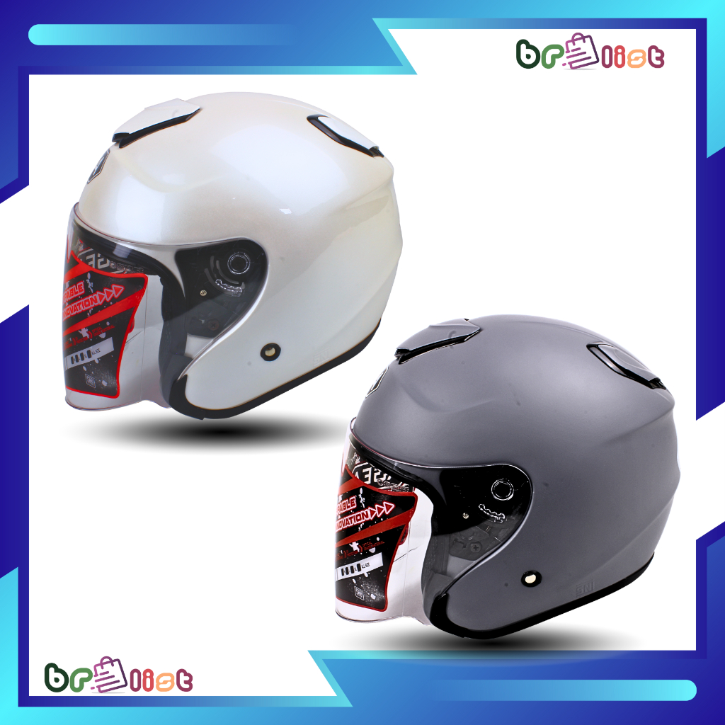 Jual HELM DEWASA SNI HALF FACE AGEA-PUTIH PEARL,GORIILA GREY,KACA ...