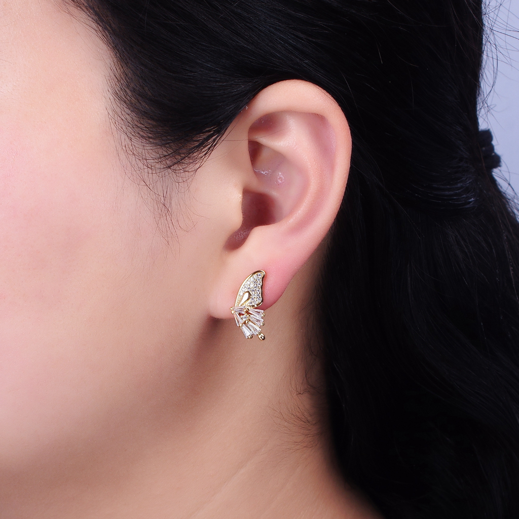 Jual Modan - Butterfly Wings Shaped Stud Earrings Anting Kupu Kupu ...