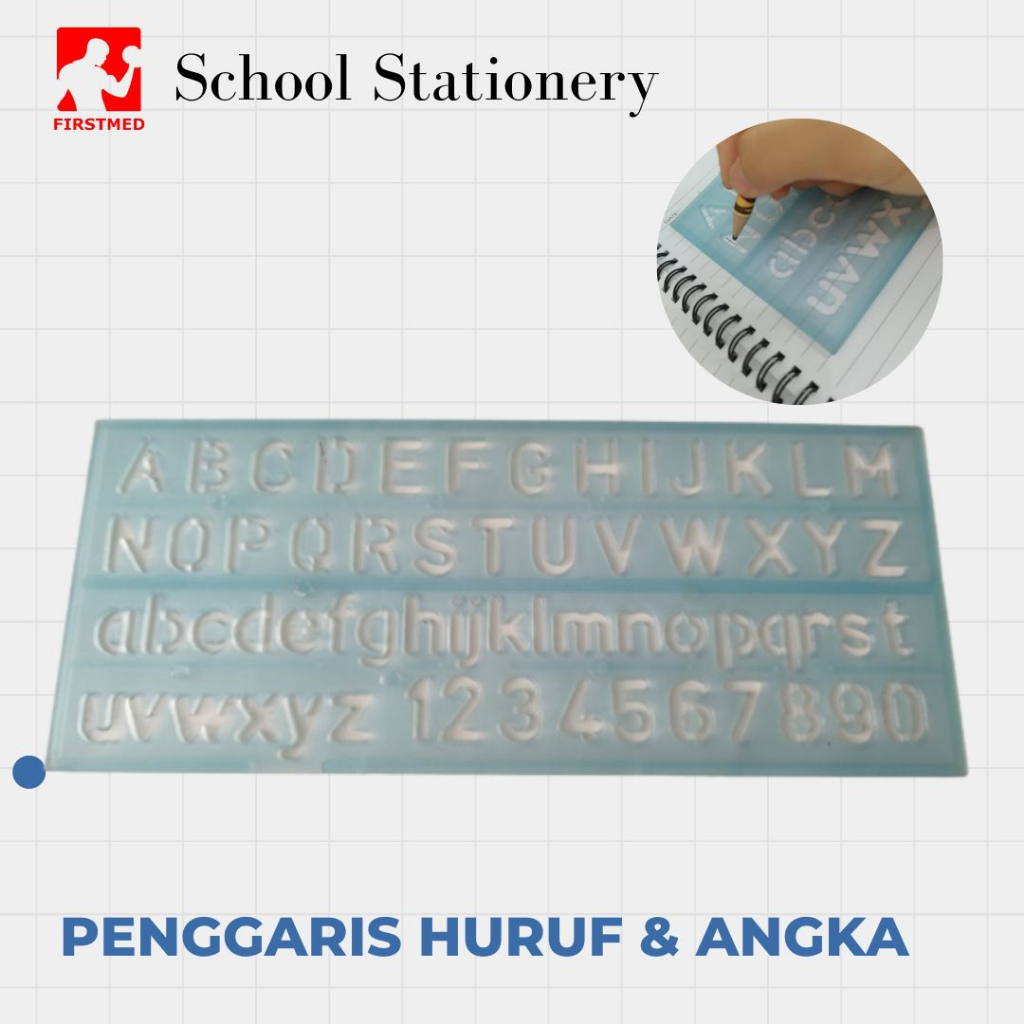 Jual PENGGARIS HURUF DAN ANGKA 22 CM PERAGA TULIS SEKOLAH ANAK TK PAUD ...
