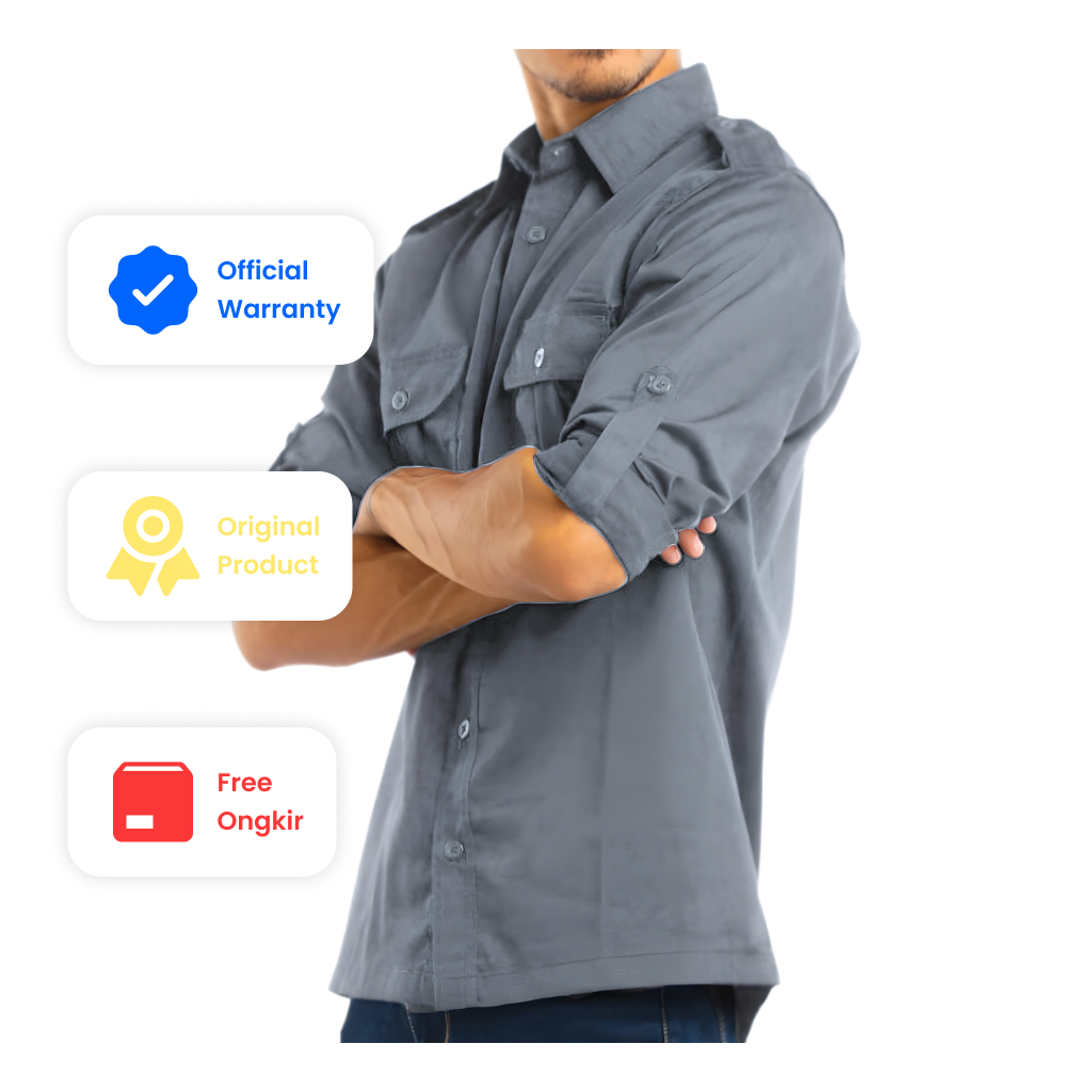 Jual Baju Seragam PDH Warna Abu-abu Tua PDL Lapangan Lengan Panjang Kemeja Kerja Pria Wanita ...