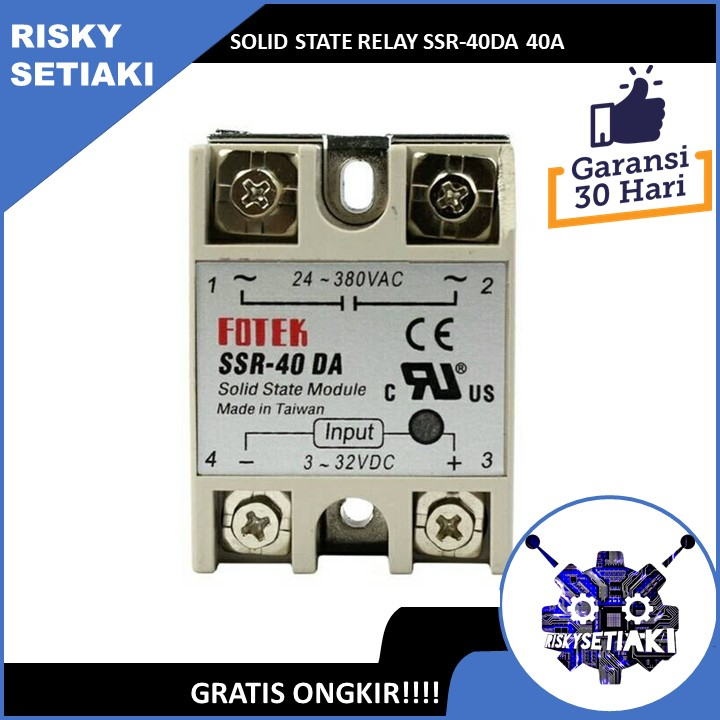 Jual SOLID STATE RELAY SSR-40DA 40A 250V 3-32VDC 24-380VAC | Shopee Indonesia