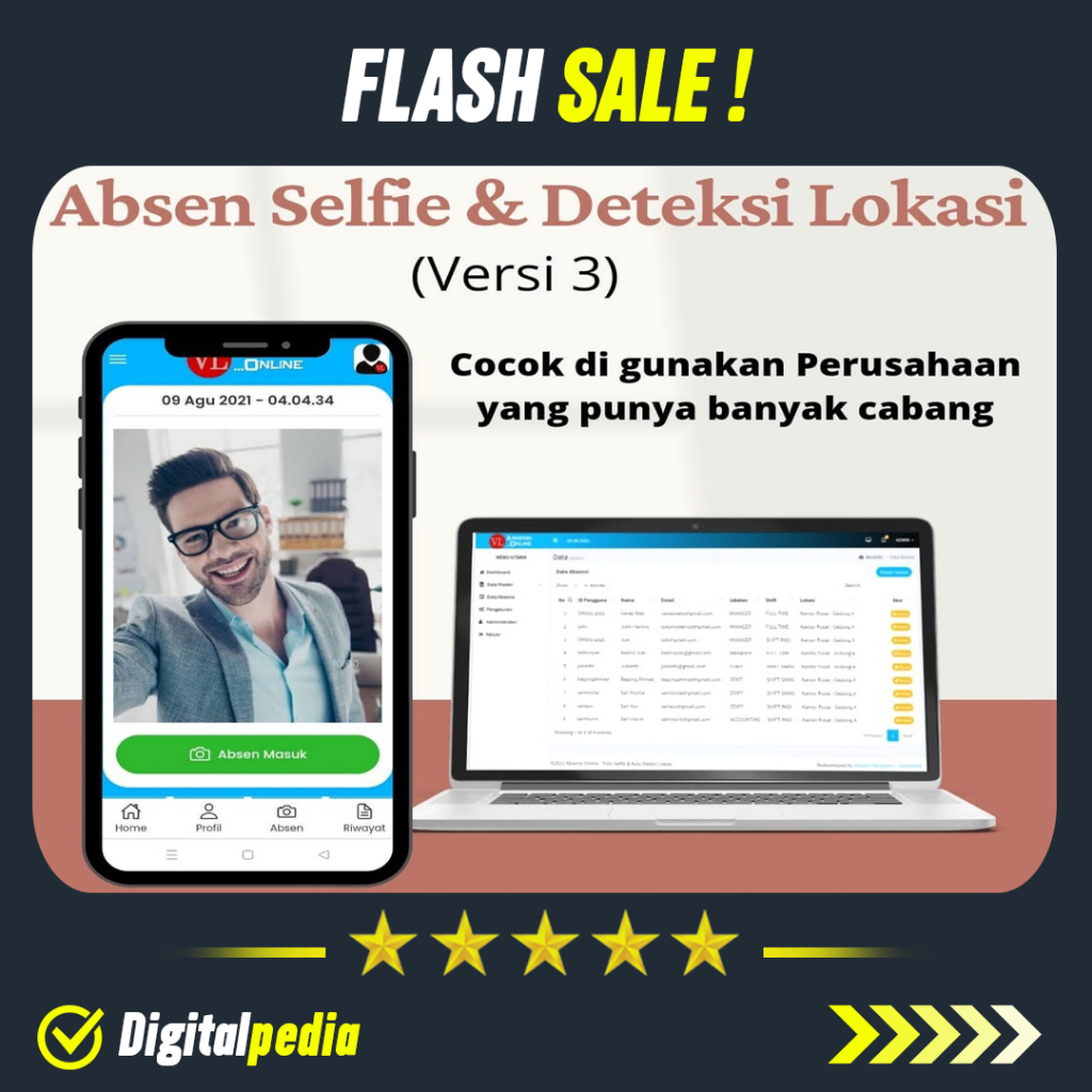 Jual Source Code Software Absensi Online Absen Ketidakhadiran Karyawan Perusahaan Premium ...