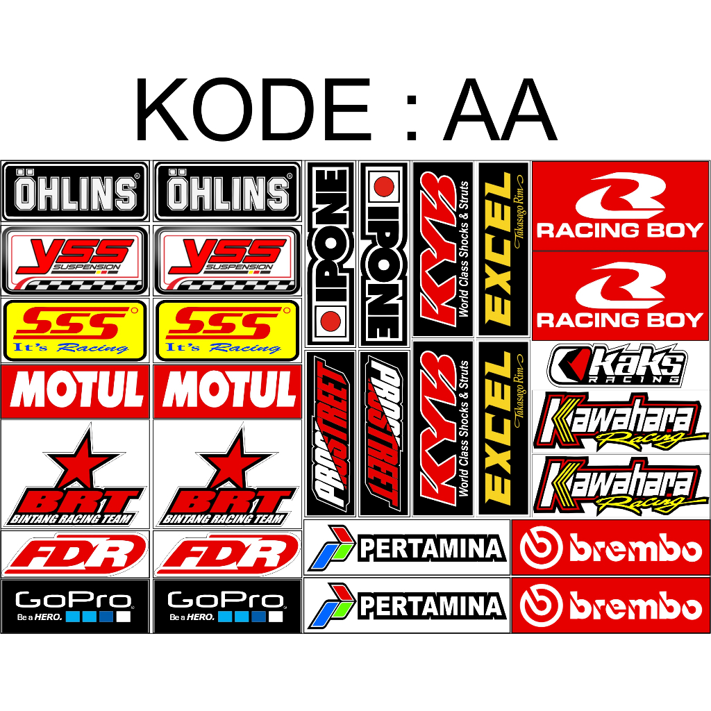 Jual Sticker Pack Racing Stiker Motor harga perlembar Anti Pudar ...