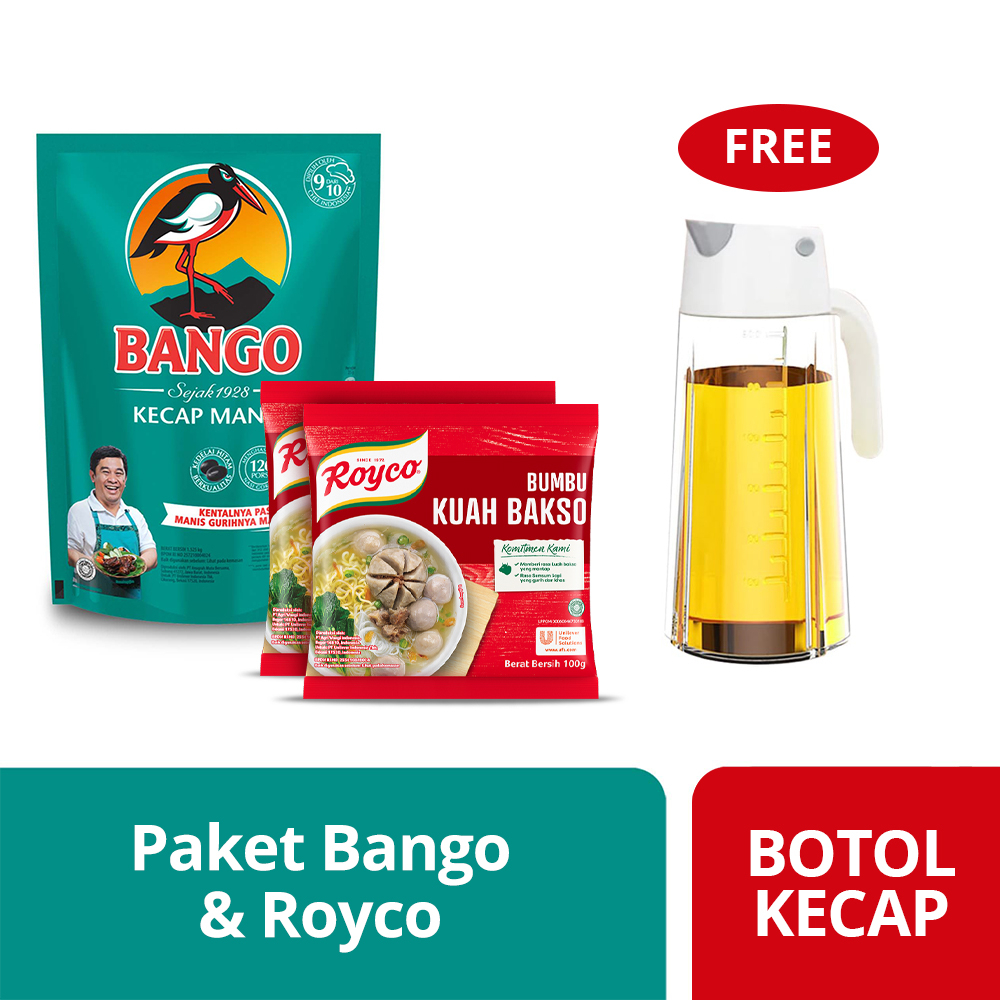 Jual Paket Bango Kecap Manis Pouch & Royco Kuah Bakso Free Botol Kecap ...