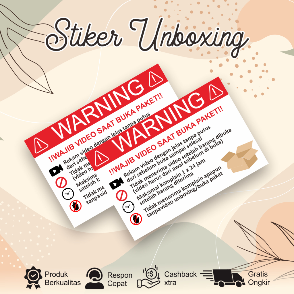 Jual Stiker Unboxing Fragile Sticker Label Wajib Video Unboxing ...