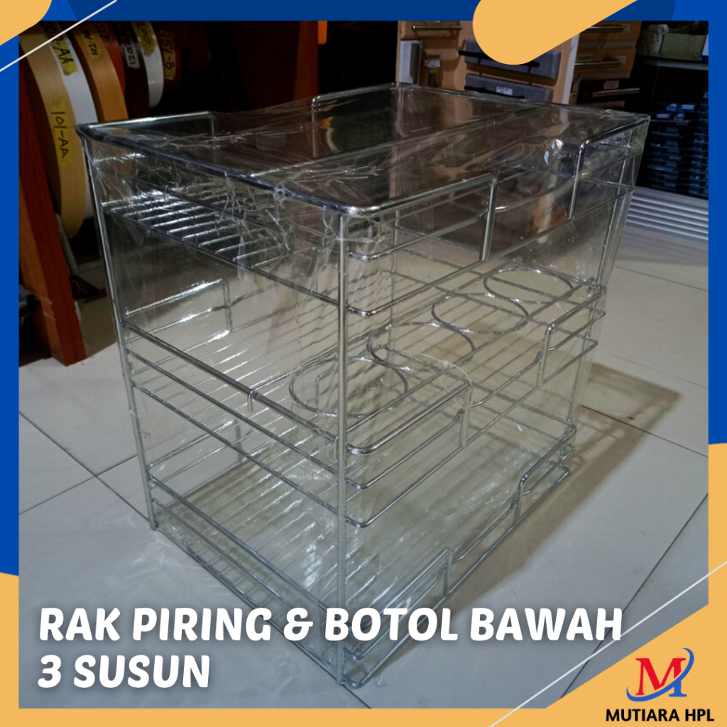 Jual Rak Botol Serbaguna Dalam Lemari Kitchen Set 3 Susun / Rak Bawah ...